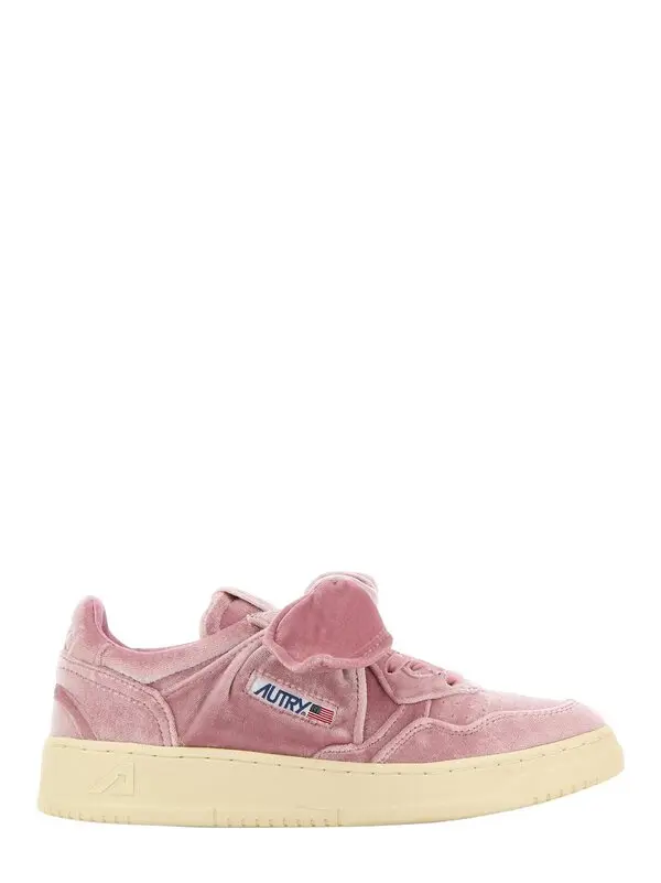 AUTRY Velvet Bow Detail Lace-up Sneakers - Pink