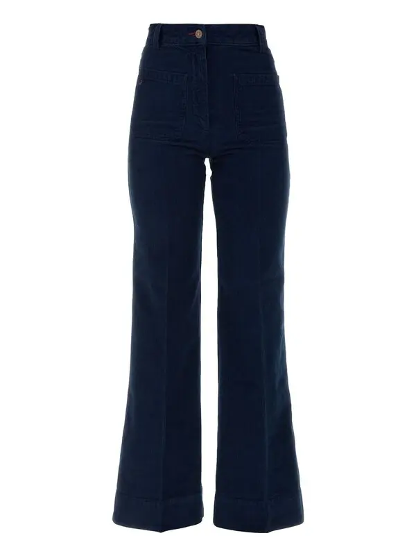 Victoria Beckham Corduroy Flared Pants - Blue