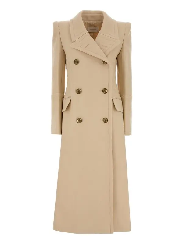 Zimmermann Sand Wool Blend Hypnotic Coat - Light Brown