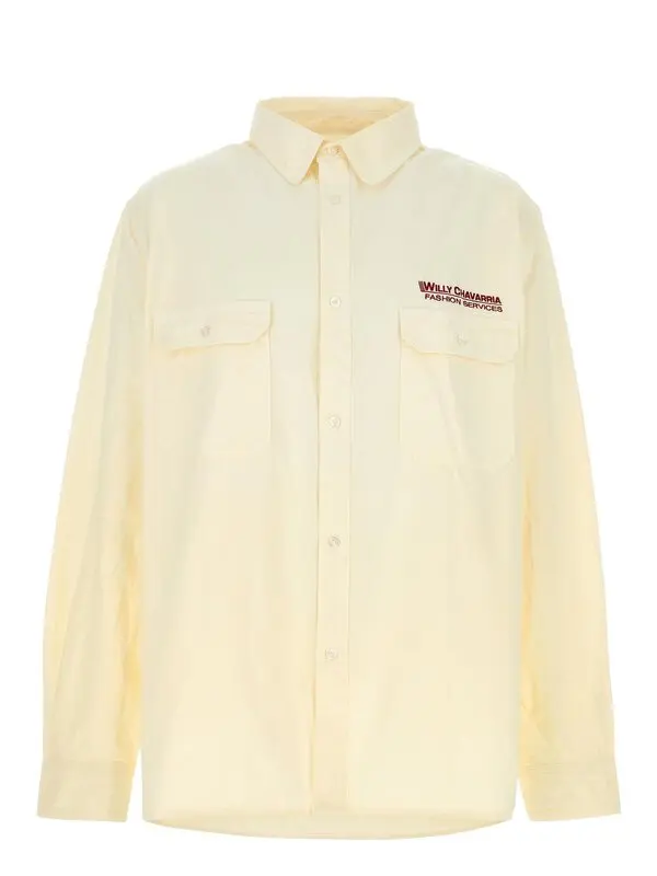 WILLY CHAVARRIA Cream Cotton Oversize Shirt - Yellow