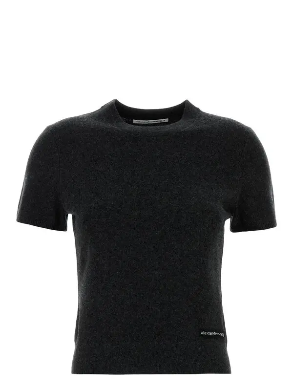Alexander Wang Short-sleeve Wool Sweater - Grey