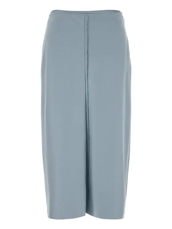 Ami Stretch Satin Skirt - Blue
