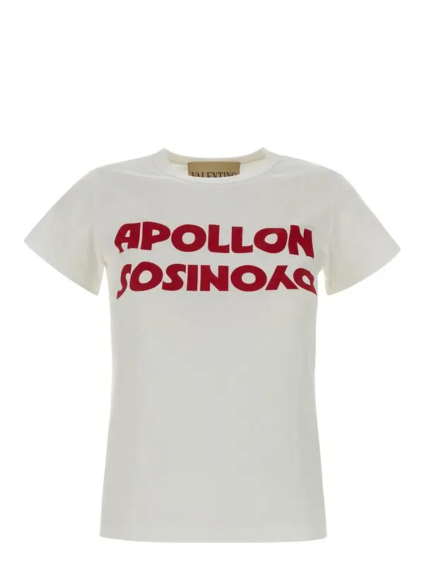 Valentino Garavani Pure Cotton T-shirt With Chest Print - White