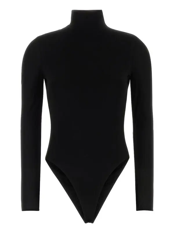 Alaïa Viscose Bodysuit With Heart-shaped Back Opening - Black