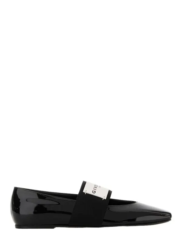 Givenchy Patent Calf Leather Squared Ballerinas - Black