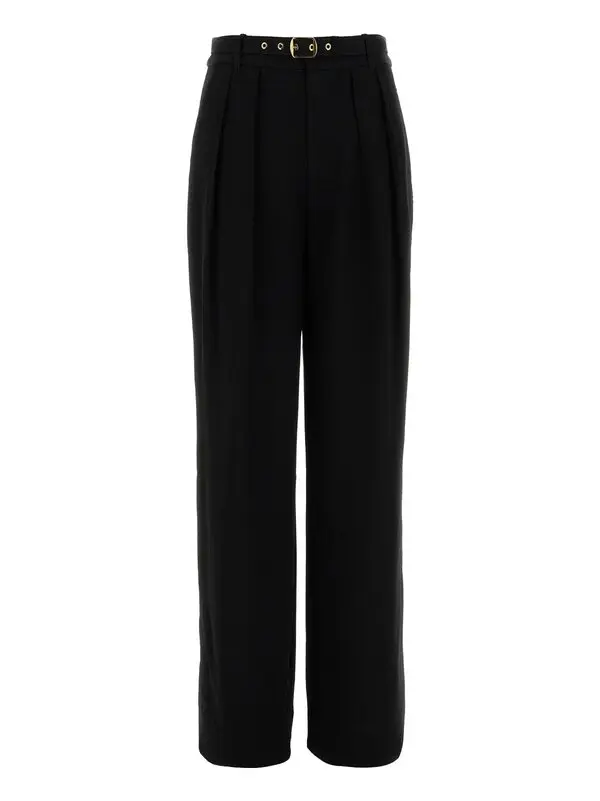 Zimmermann Viscose Pants With Lace Inserts - Black