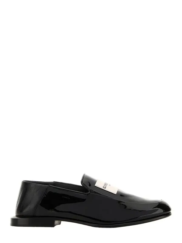 Givenchy Patent Calf Leather Loafers With Logo Label - Black