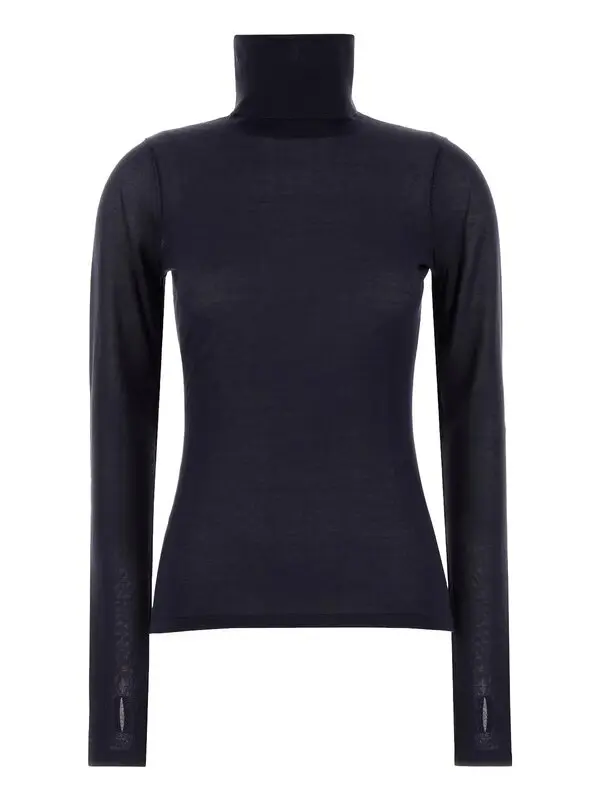 Zimmermann Navy Knit Turtleneck Top - Blue