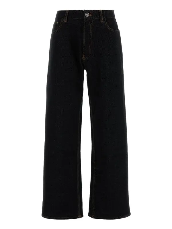 Alaïa Stretch Denim Jeans With Contrasting Stitching - Blue