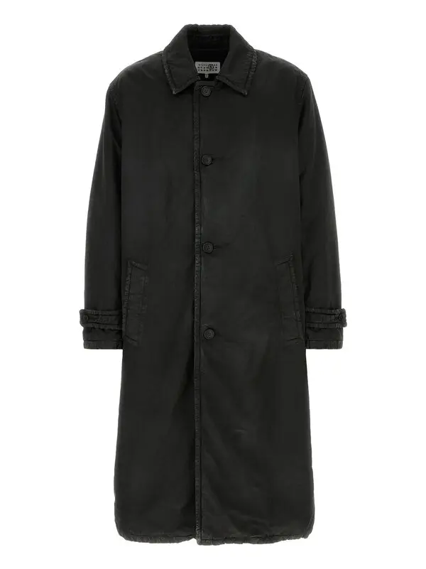 MAISON MARGIELA Cotton Blend Overcoat - Black