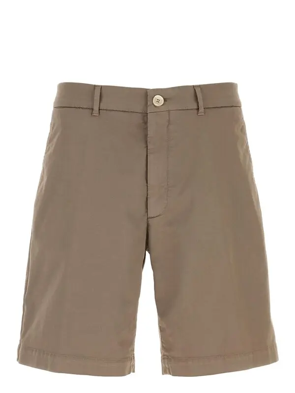 Brunello Cucinelli Mud Stretch Cotton Bermuda Shorts - Brown