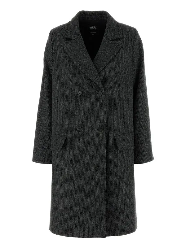 A.p.c. Embroidered Wool Blend Coat - White