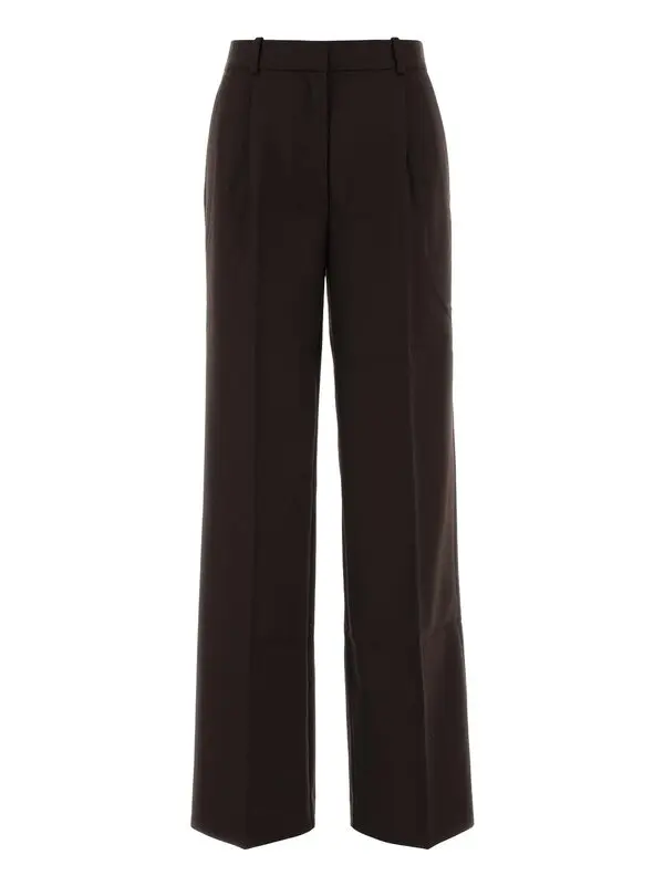 ANINE BING Chocolate Polyester Blend Palazzo Pants - Brown