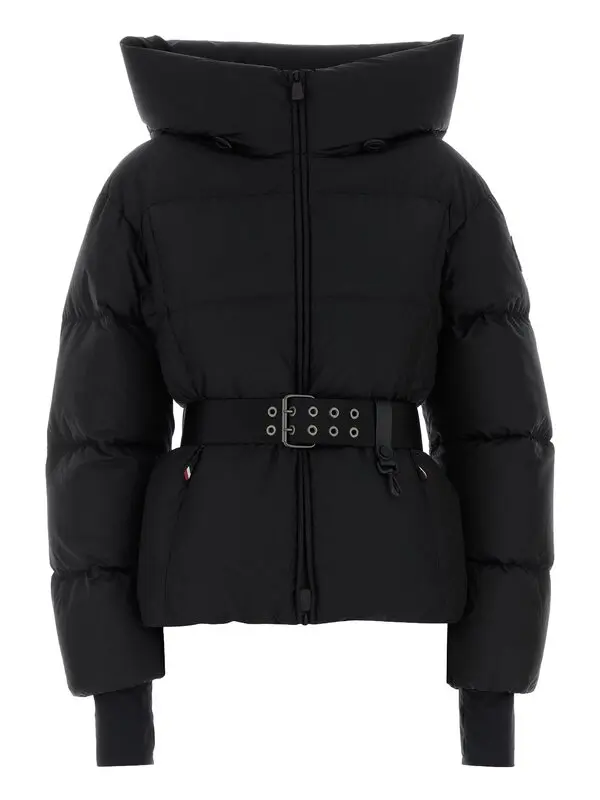 Moncler Quilted Down Jacket With Belt - Black