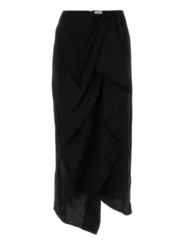 Isabel Marant Étoile Stretch Silk Polka Dot Skirt - Black