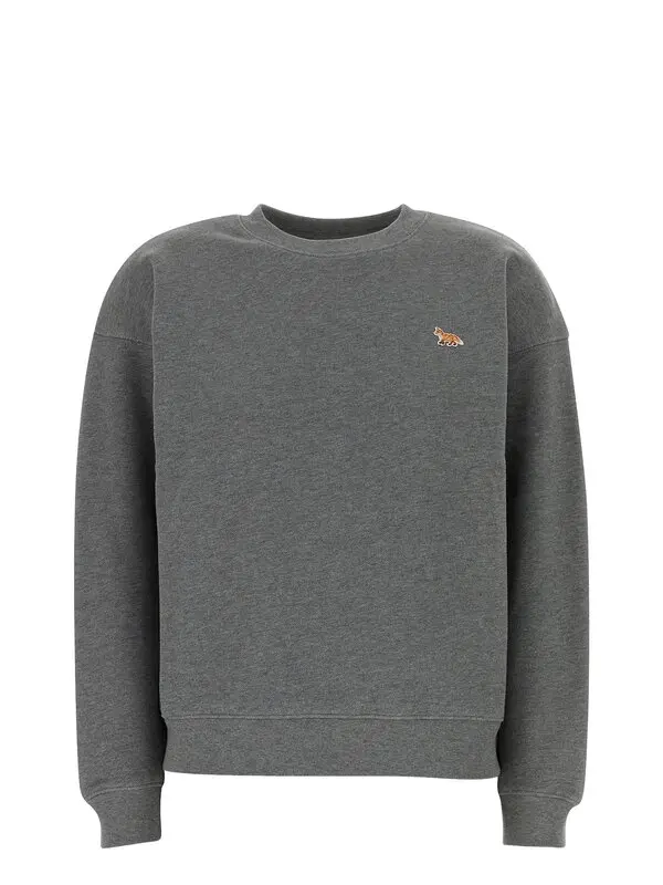 Maison Kitsuné Dark Cotton Sweatshirt With Baby Fox Patch - Grey