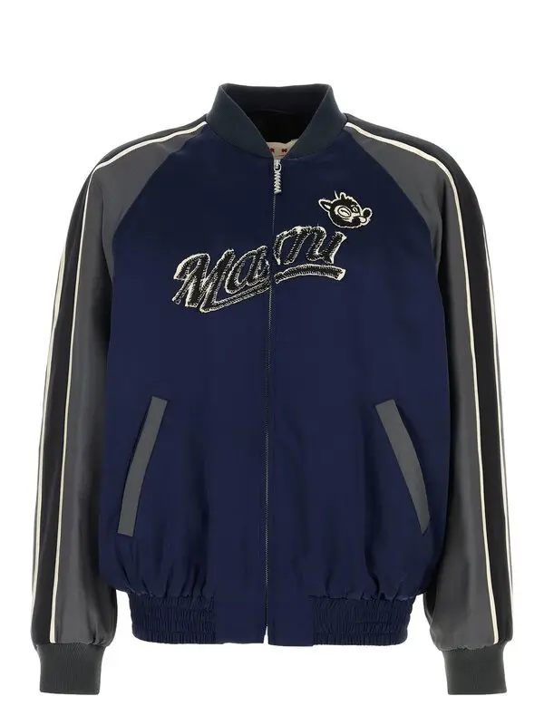 Marni Satin Bomber Jacket - Blue