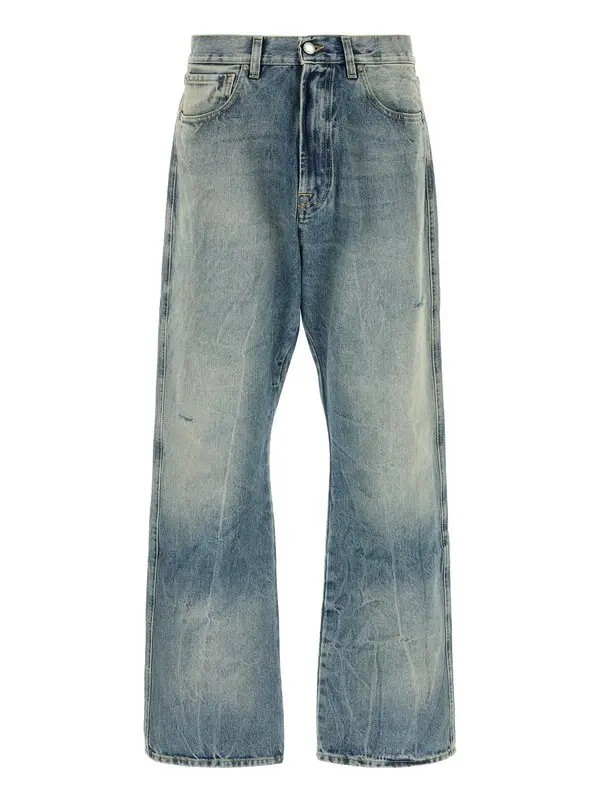 1989 STUDIO Stonewashed Denim Jeans With Ripped Details - Blue