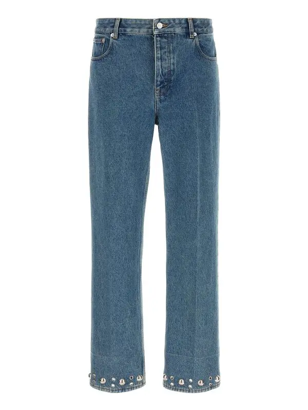 Valentino Garavani Embellished Denim Jeans - Blue