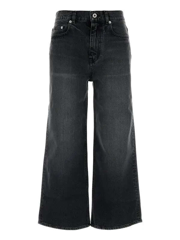Kenzo Cropped Stretch Denim Jeans - Black