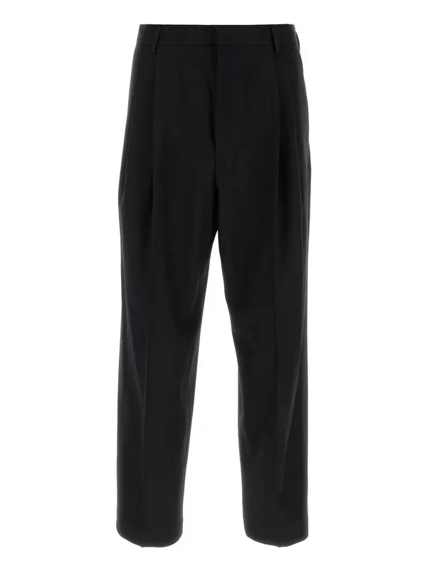 Dries Van Noten Pure Wool Pleated Trousers - Black
