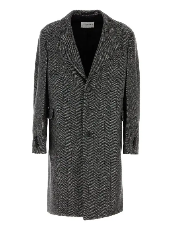 Givenchy Embroidered Wool Blend Coat - White