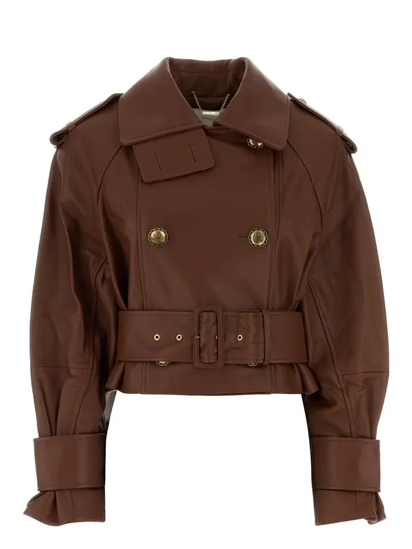 Zimmermann Leather Hypnotic Trench Coat - Brown