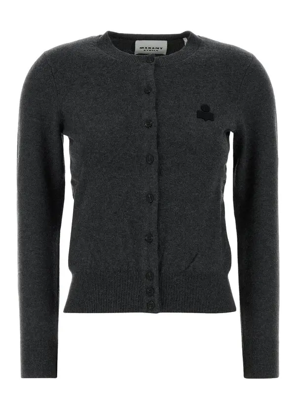Isabel Marant Étoile Charcoal Cotton Blend Mona Cardigan - Grey