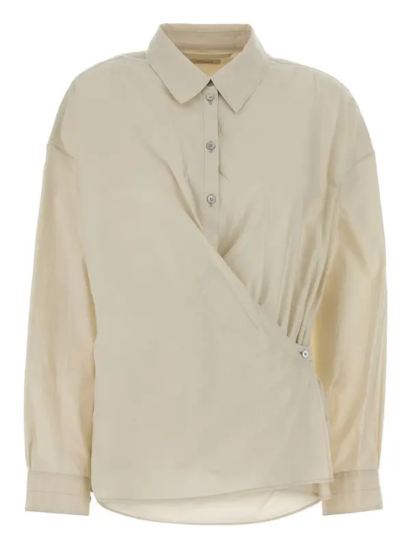 LEMAIRE Ivory Cotton Blend Shirt - White
