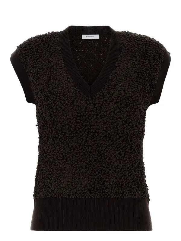FERRAGAMO Boucle Vest - Brown