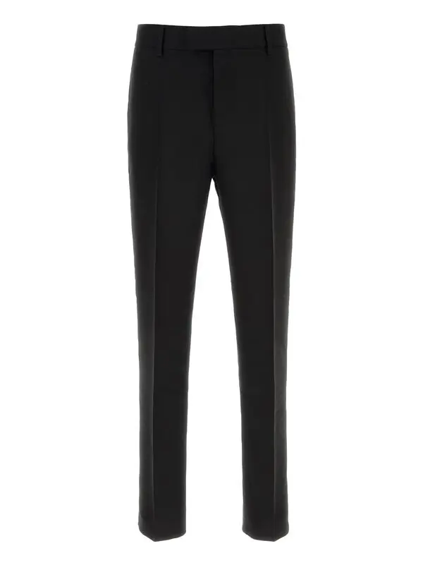 FERRAGAMO Tailored Viscose Blend Trousers With Central Pleats - Black