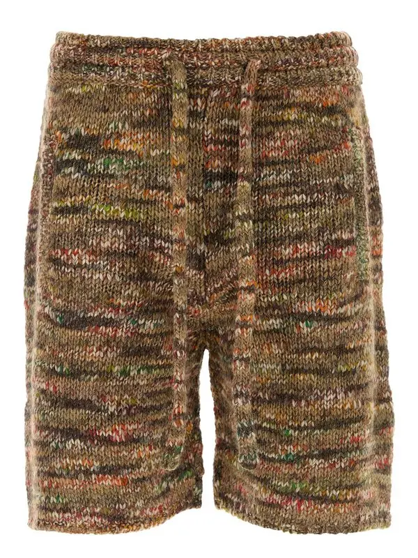 Alanui Multicolor Wool Blend Knit Shorts - White