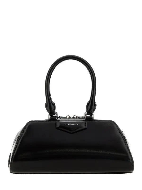 Givenchy Mini Antigona East-west Handbag In Polished Leather - Black