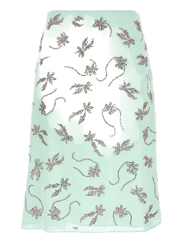 16Arlington Embellished Crepe Skirt - Blue