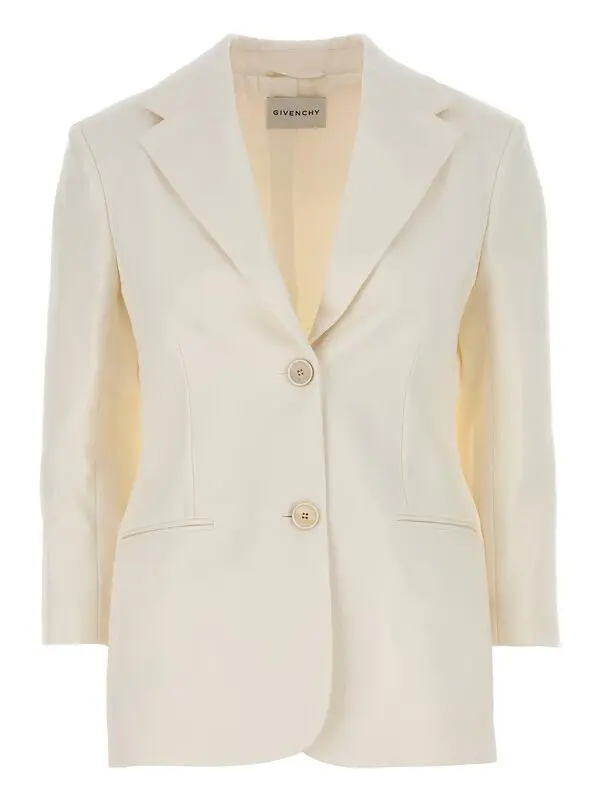 Givenchy Ivory Wool Blazer - White