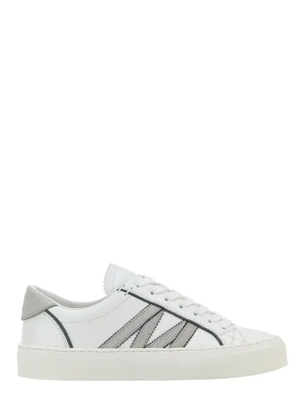 Moncler Monaco2 Smooth Calf Leather Sneakers - White