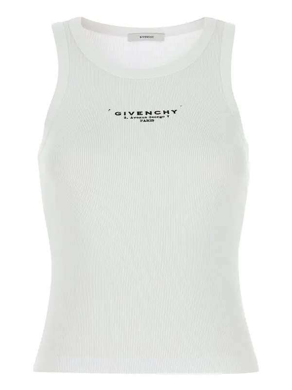 Givenchy Stretch Cotton Ribbed Tank Top - White