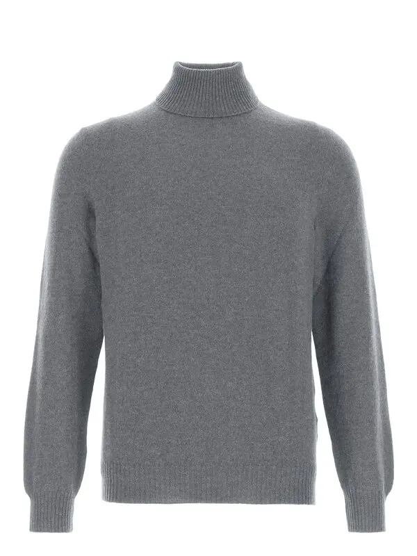 Fedeli Pure Cashmere Turtleneck Sweater - Grey