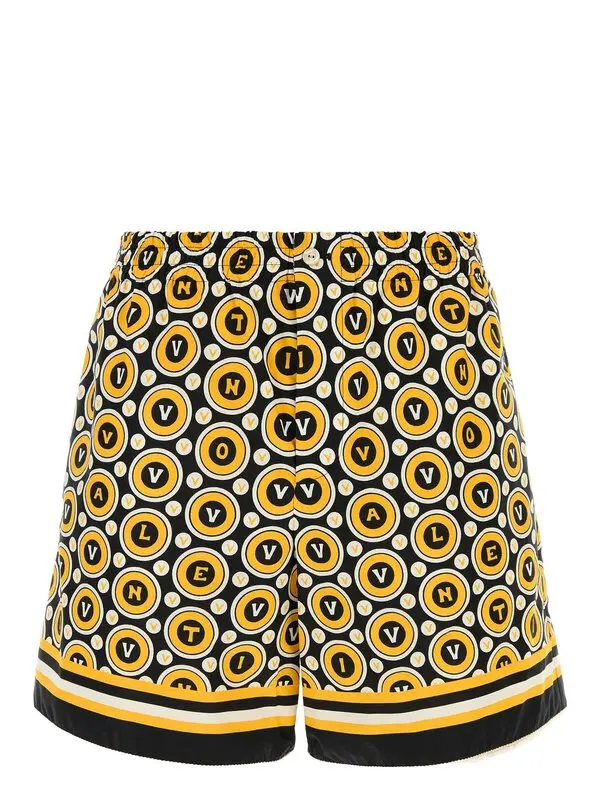 Valentino Garavani Printed Poplin Bermuda Shorts - White