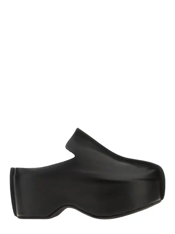 JW Anderson Leather Platform Clogs - Black
