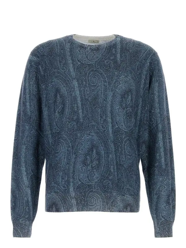 Etro Paisley Print Silk Blend Sweater - White