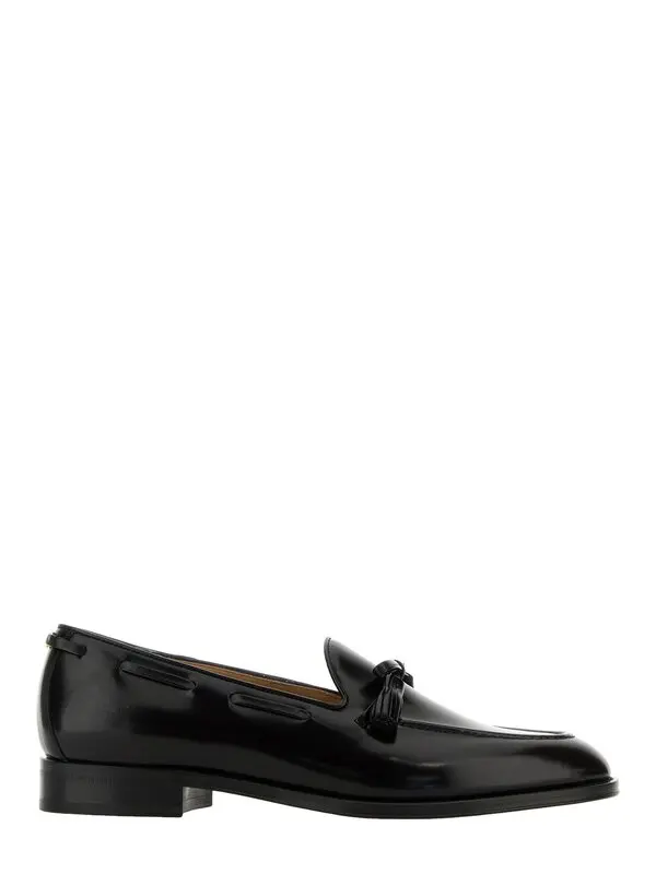 Valentino Garavani Leather Bow Detail Loafers - Black