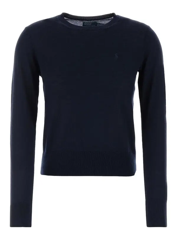 Polo Ralph Lauren Wool Sweater With Equestrian Knight Embroidery - Blue