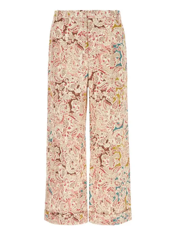 Valentino Garavani Printed Hemp Pant - White