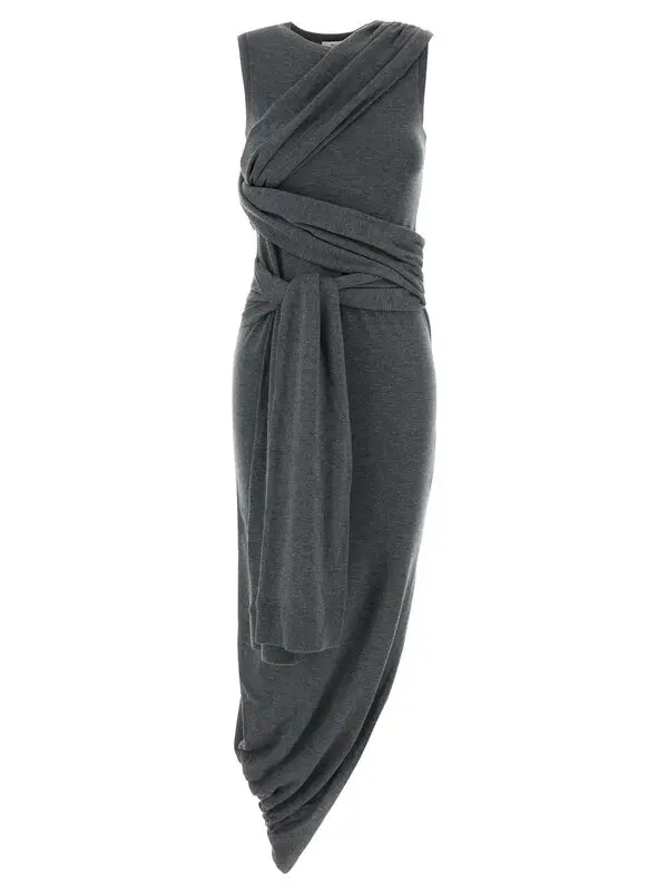 JW Anderson Jersey Dress With Draped Detail - Grey