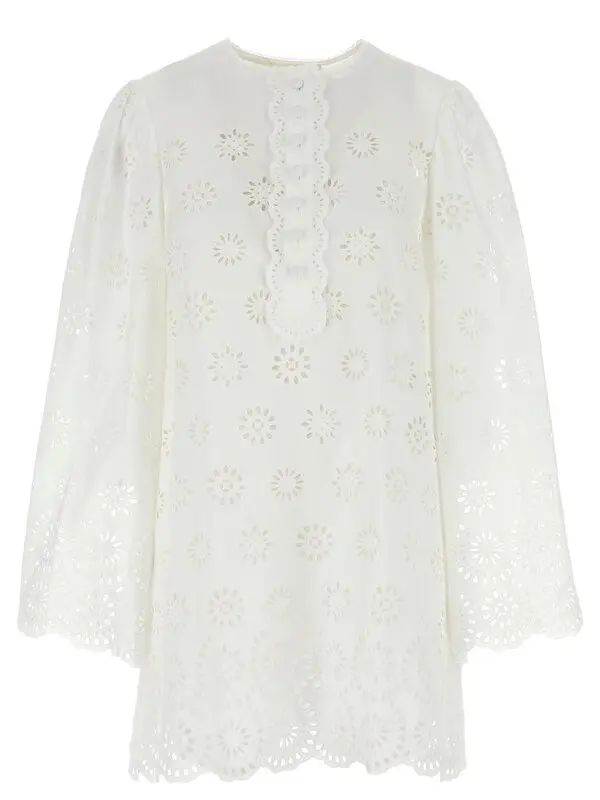 Chloé Broderie Anglaise Mini Dress - White