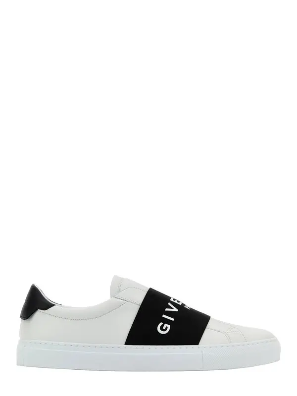 Givenchy Leather Slip-on Sneakers With Logo Band - White
