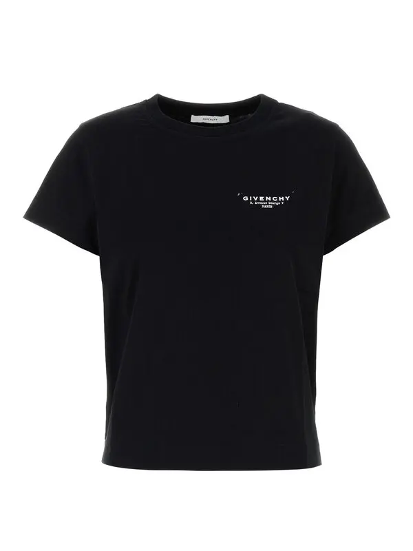 Givenchy Cotton T-shirt With Logo Print - Black