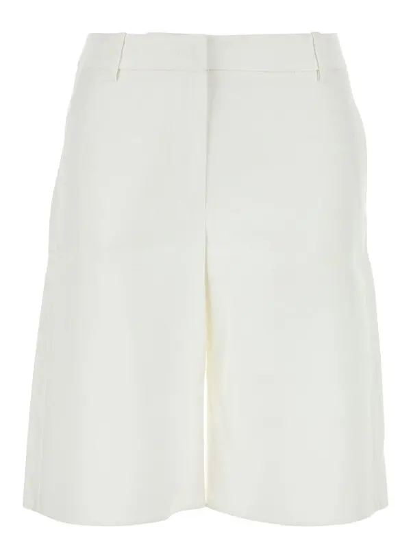 Valentino Garavani Tailored Cotton Blend Shorts - White
