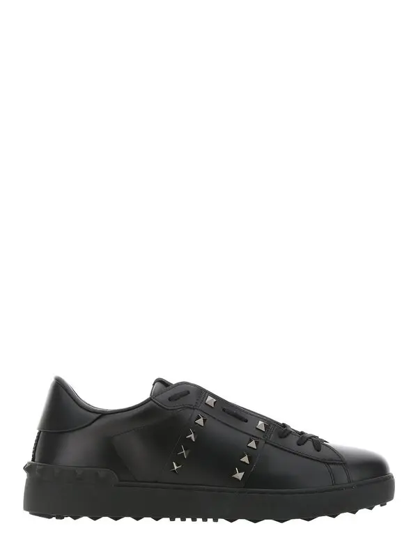 Valentino Garavani Rockstud Untitled Leather Sneakers - Black
